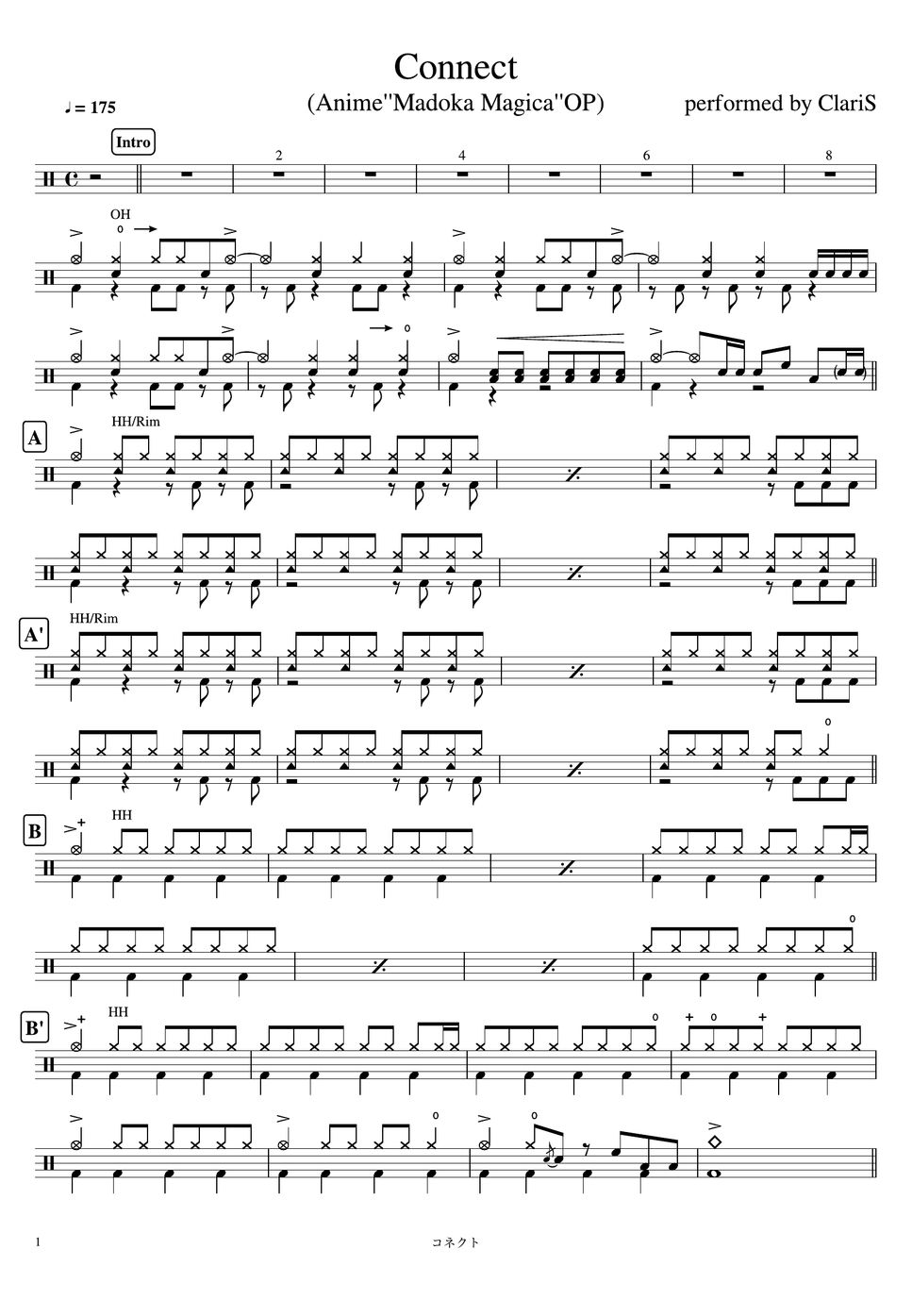 ClariS - Connect (Anime''Madoka Magica''OP) Lembar Musik by Cookai's J ...