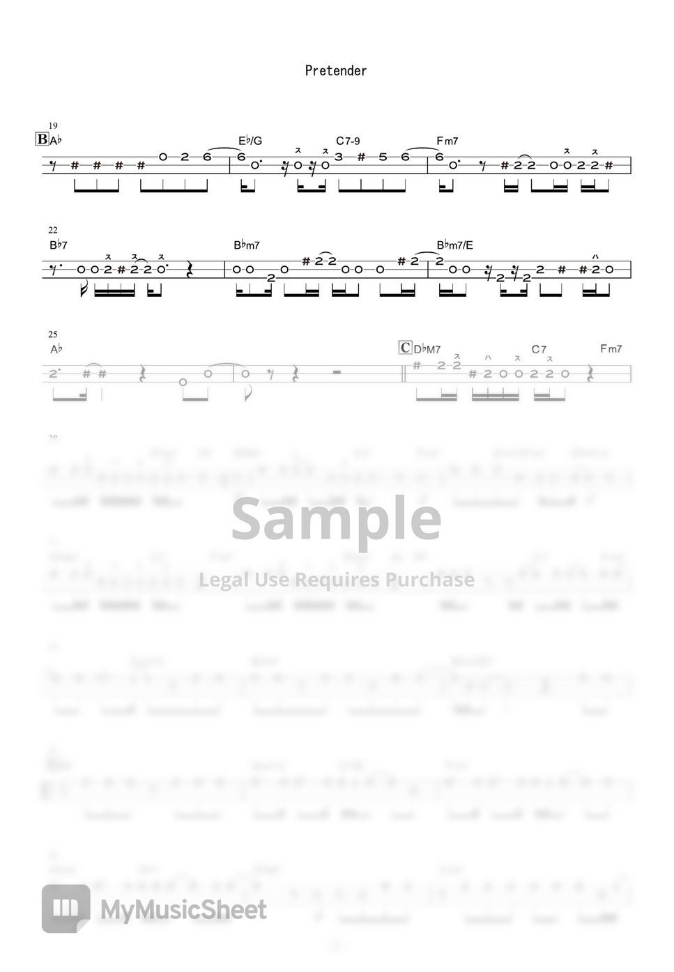 Official HIGE DANdism - PRETENDER(Tsugaru syamisen 1st Tab) Лист by Ayuzawa Kazuhiko