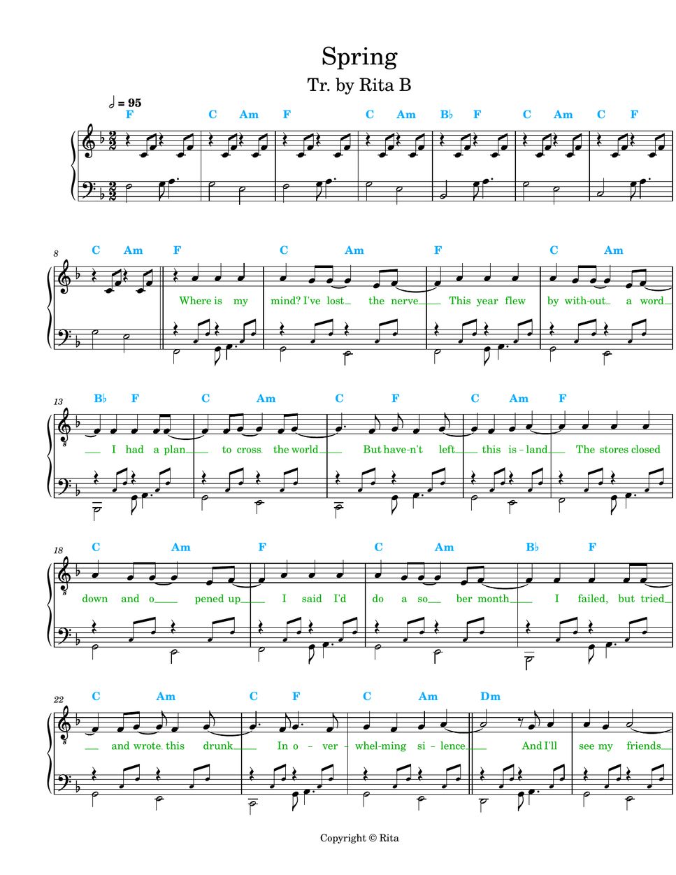 Ed Sheeran - Spring (lyrics, chords) Sheets by Rita B