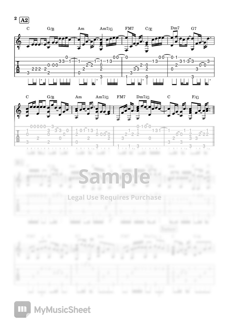 H2o 想い出がいっぱい ソロギター楽譜 Tab By Gpc 
