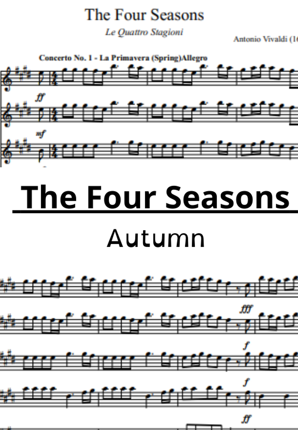 Antonio Vivaldi - The Four Seasons - Autumn (String Ensemble: violins ...