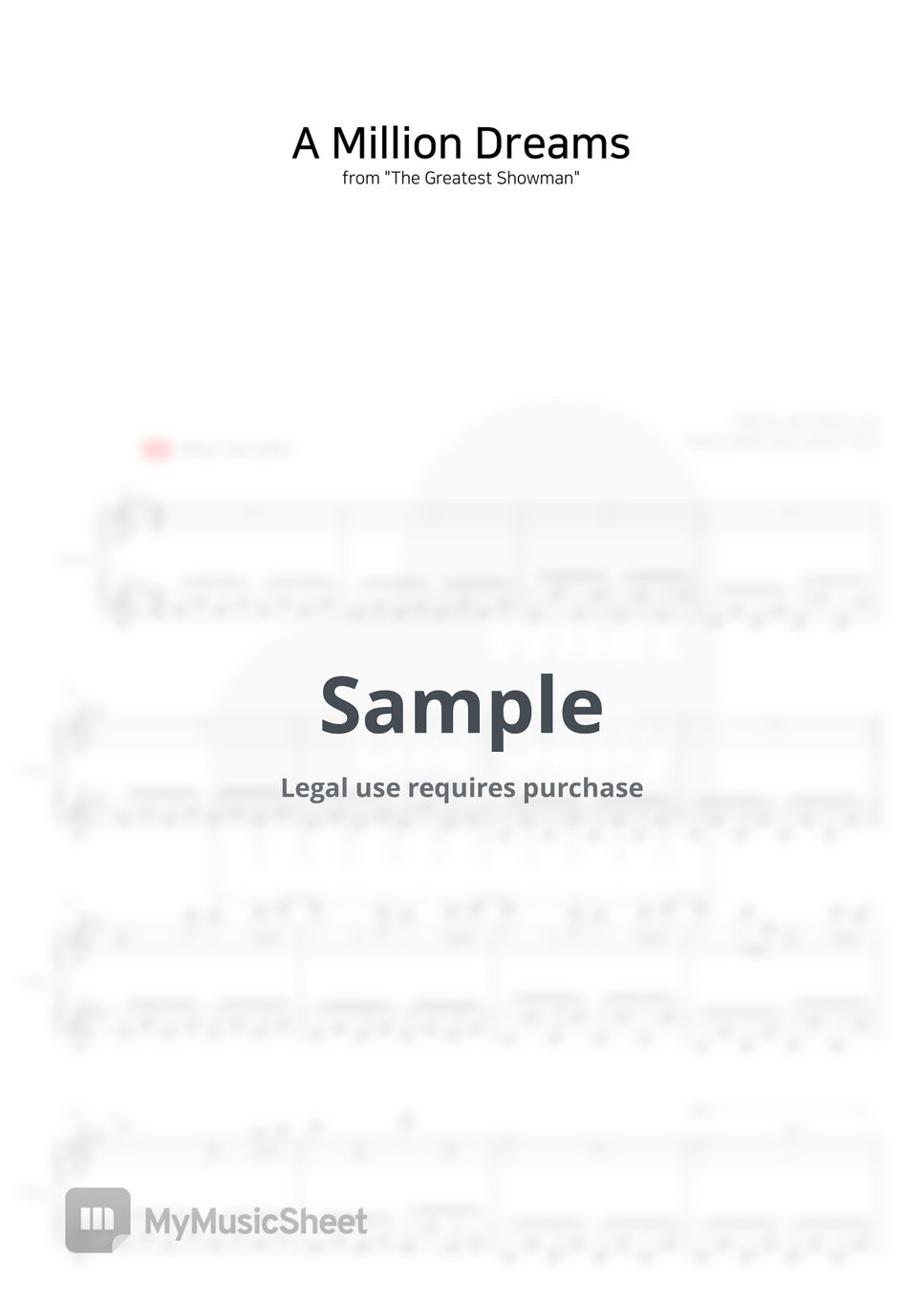 The Greatest Showman OST - A Million Dreams Sheets by What the Sally