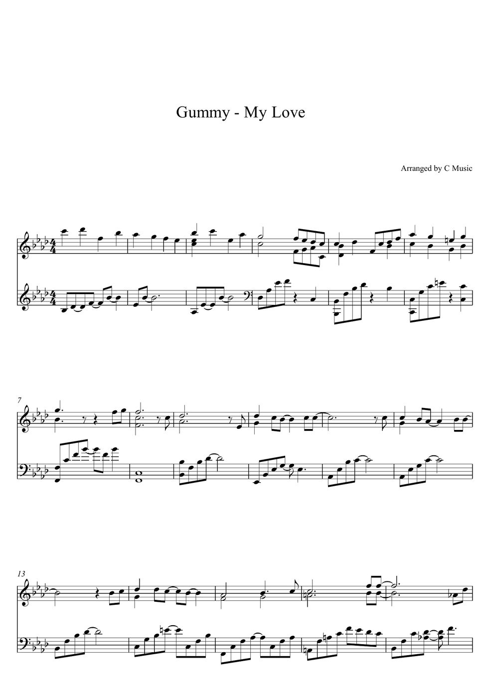 GUMMY 거미 - My Love (더 킹: 영원의 군주 OST) Partition musicale by C Music