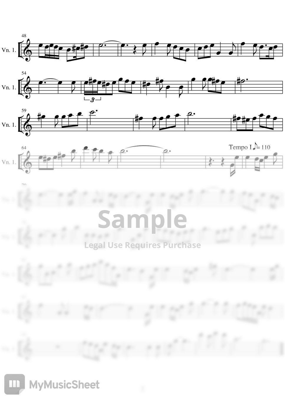 Joe Hisaishi - Howl's Moving Castle Theme (Violin Duet) 악보 by Ka Lun Chan