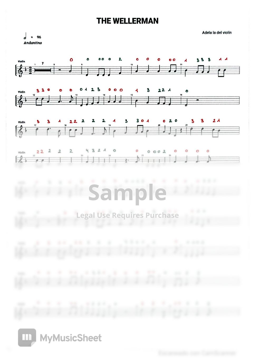 Nathan Evans - THE WELLERMAN Sheets by Adela la del violin