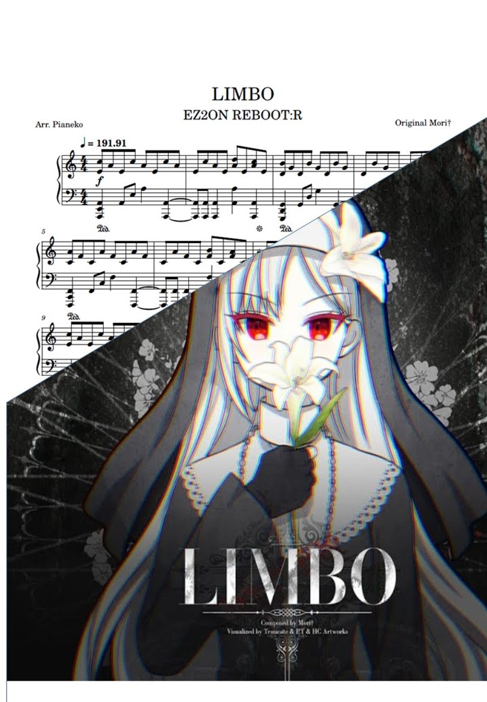 EZ2ON REBOOT:R - LIMBO (피아노 솔로 편곡 / EZ2ON REBOOT:R / 가사없음 / 코드 없음 / 리듬게임 악곡) 악보 by Pianeko