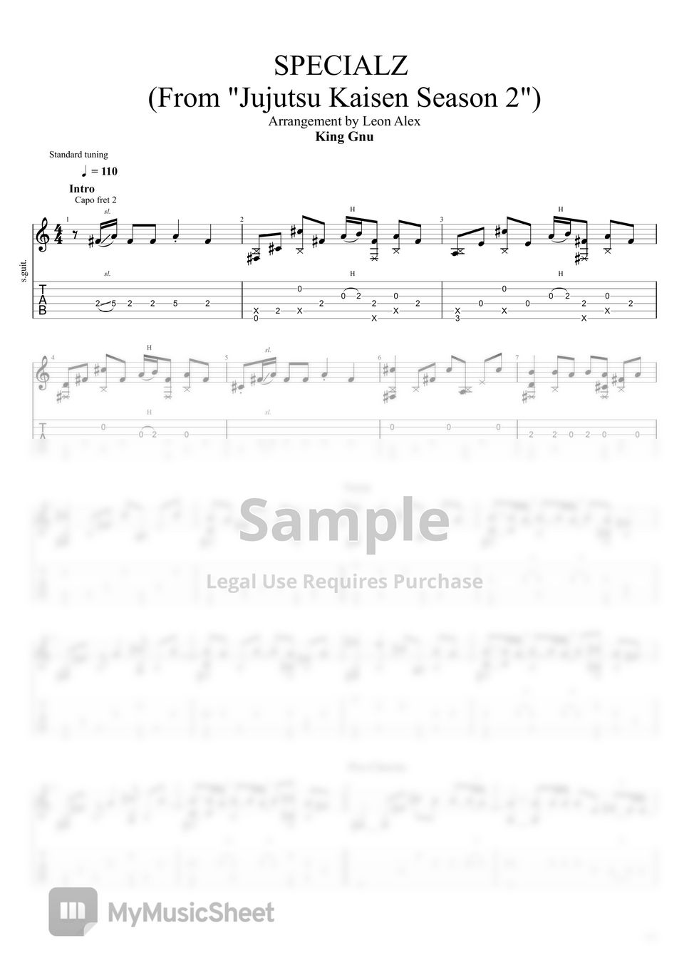 King Gnu - SPECIALZ (From "Jujutsu Kaiser Season 2") Sheets by Leon Alex