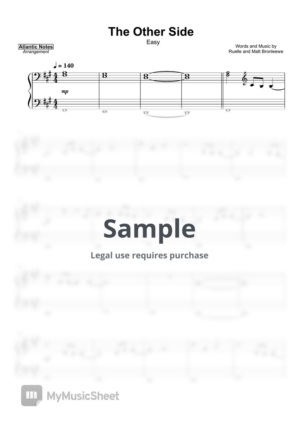 Ruelle - The Other Side Sheets by Atlantic Notes