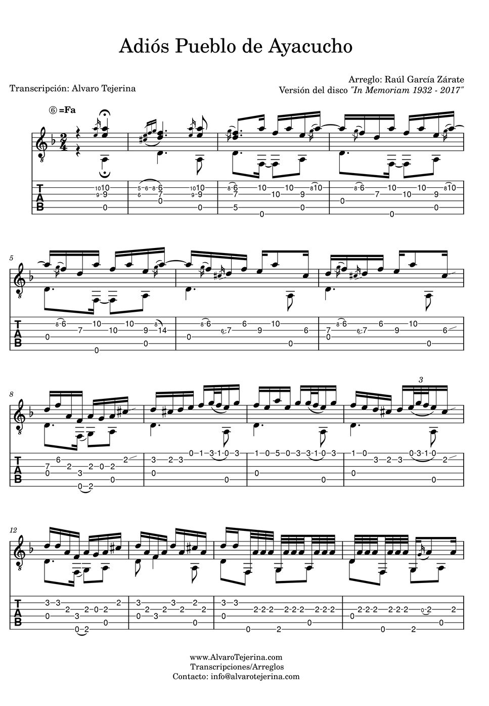 Raúl García Zárate - Adiós pueblo de Ayacucho (Transcripción del huayno ...