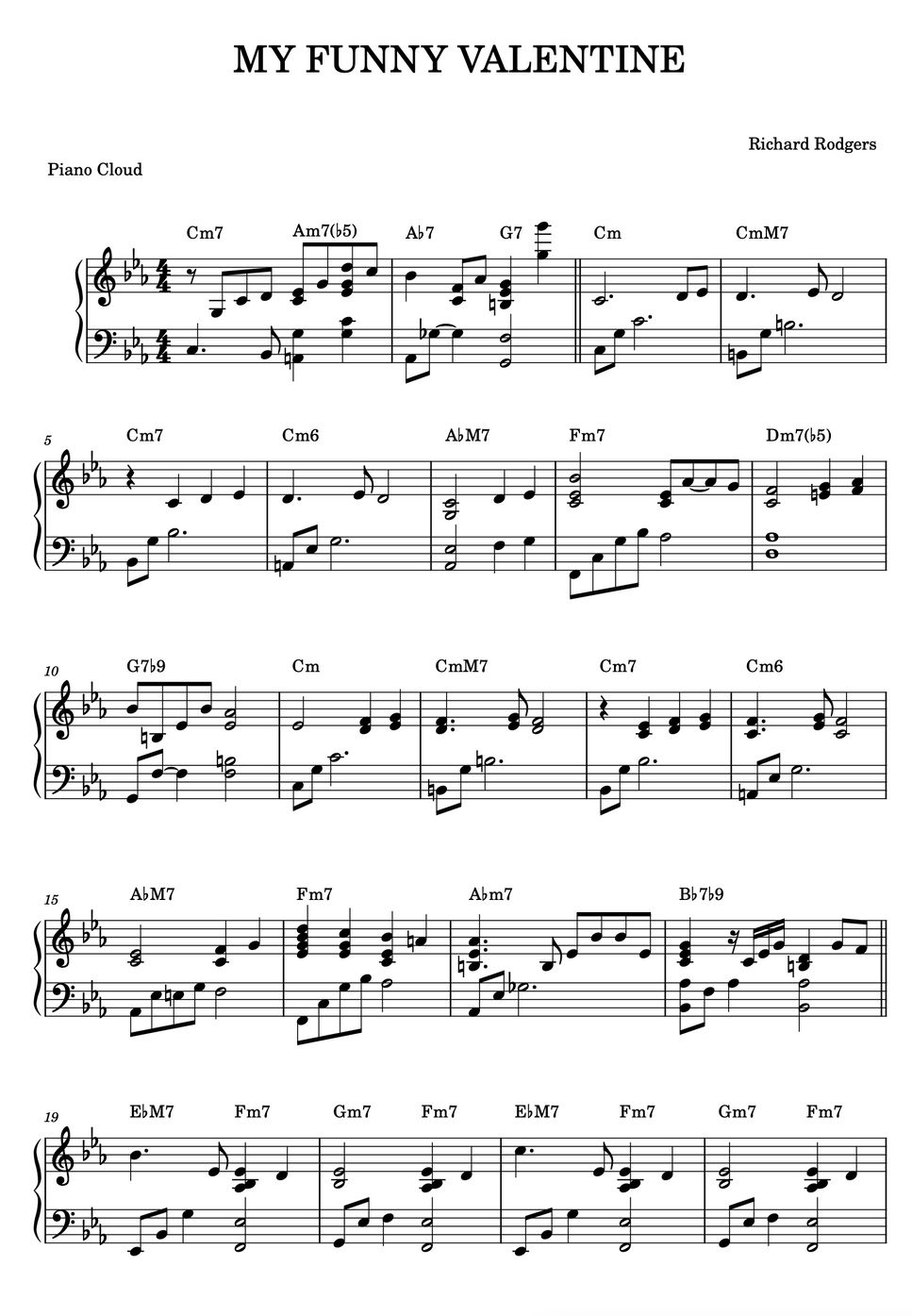 Richard Rodgers - My Funny Valentine (My Funny Valentine/쉬운재즈피아노악보/jazz ...