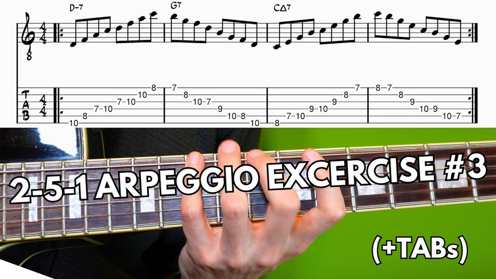Federico Bertolasi - 2 5 1 Arpeggio Exercise: Melodic Connections Ex.#3 (Guitar+TABs) Tab ...