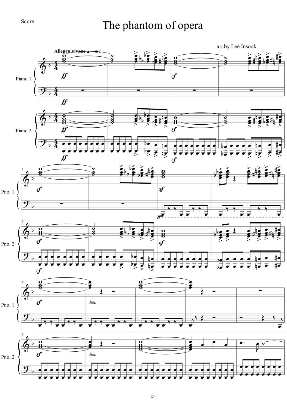 the phantom of the opera - the phantom of opera 악보 by lisamusic