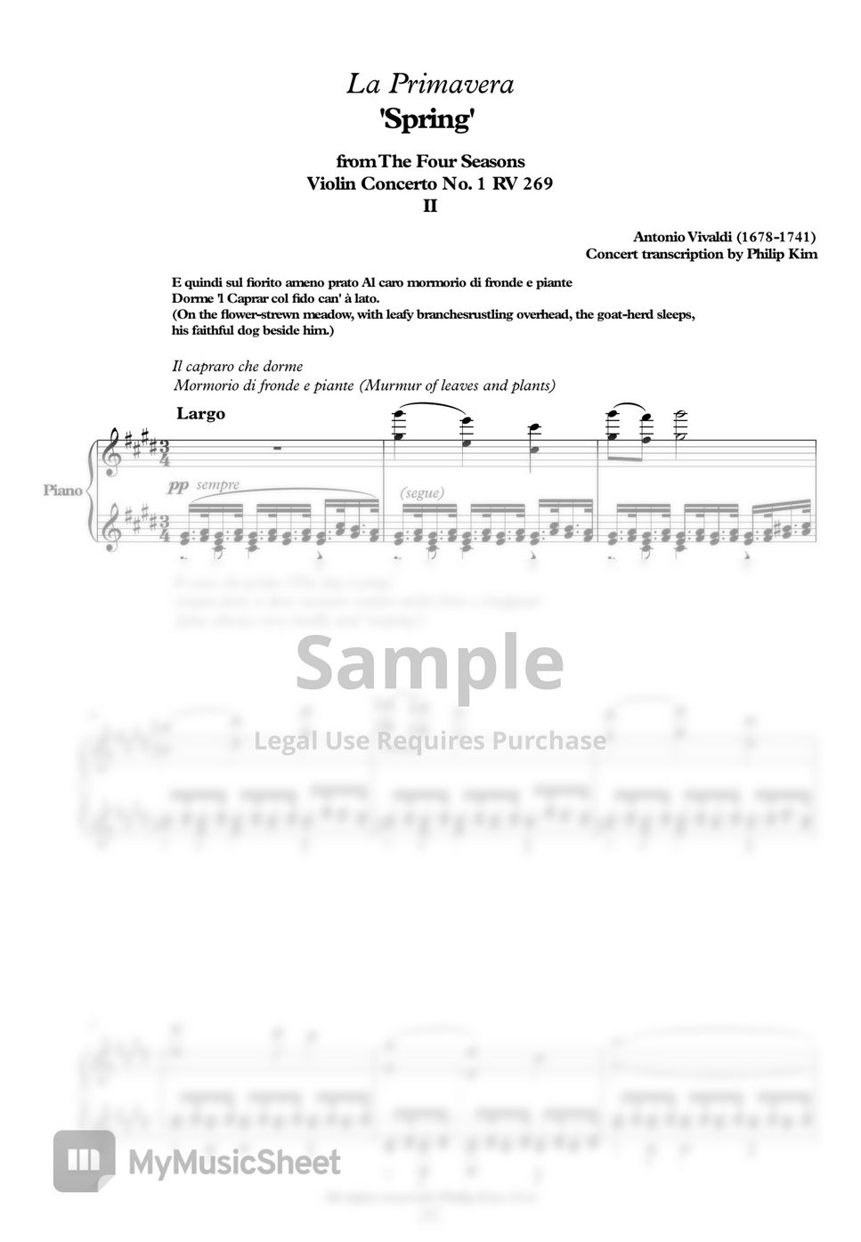 Antonio Vivaldi - Vivaldi's The Four Seasons La Primavera 'Spring' 2nd ...