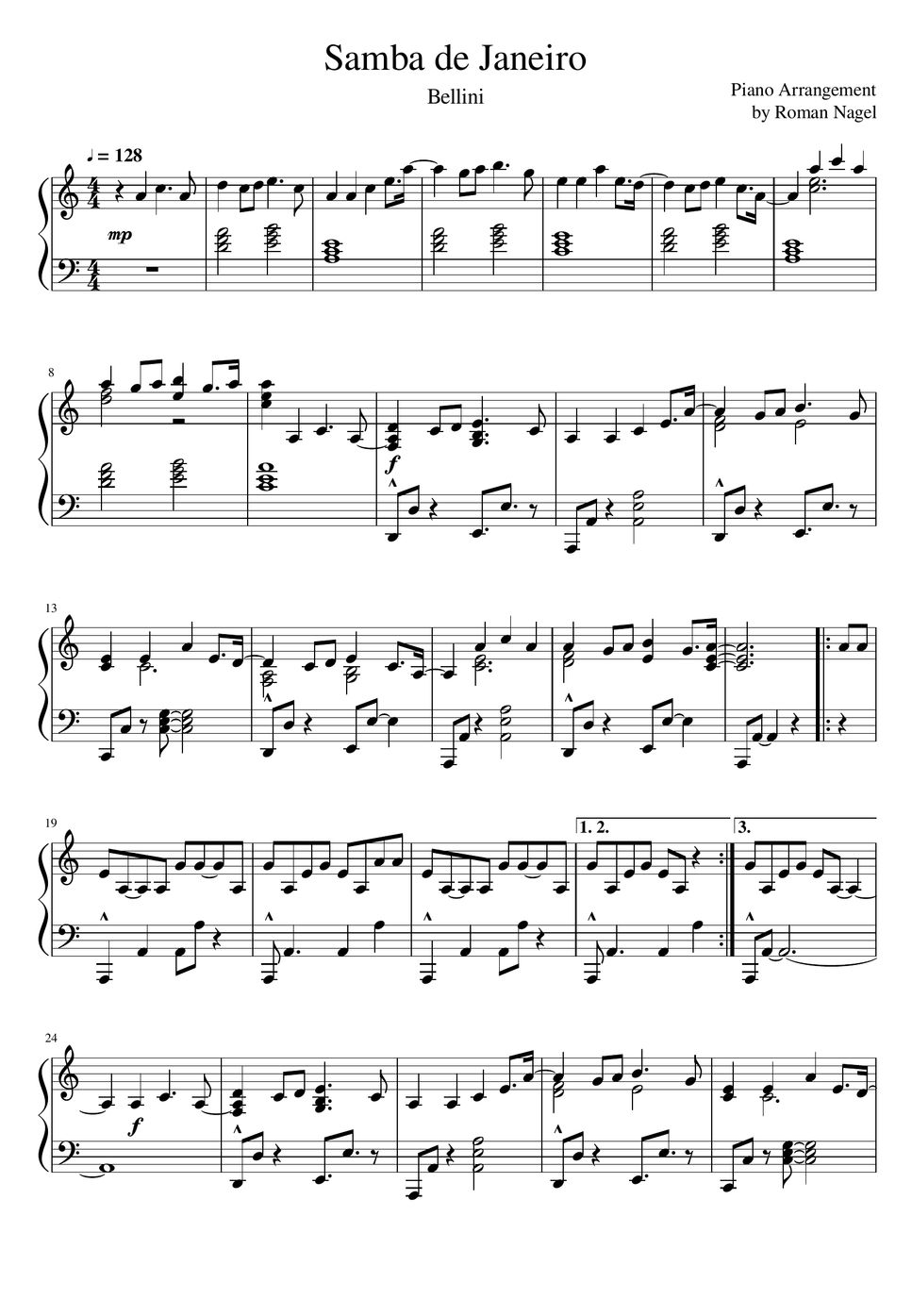 Bellini - Samba de Janeiro Partitura by Roman Nagel
