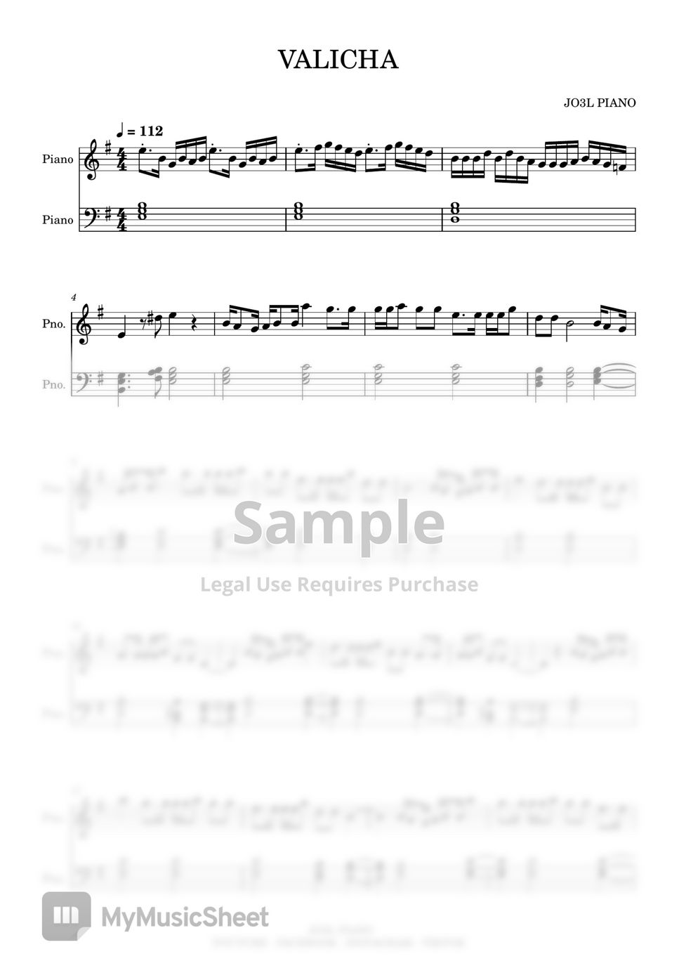 Miguel Ángel Hurtado - Valicha 曲谱 by JO3L PIANO