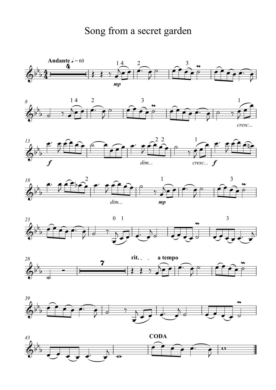 Rolf Lovland - Song from a secret graden Sheet by Violist