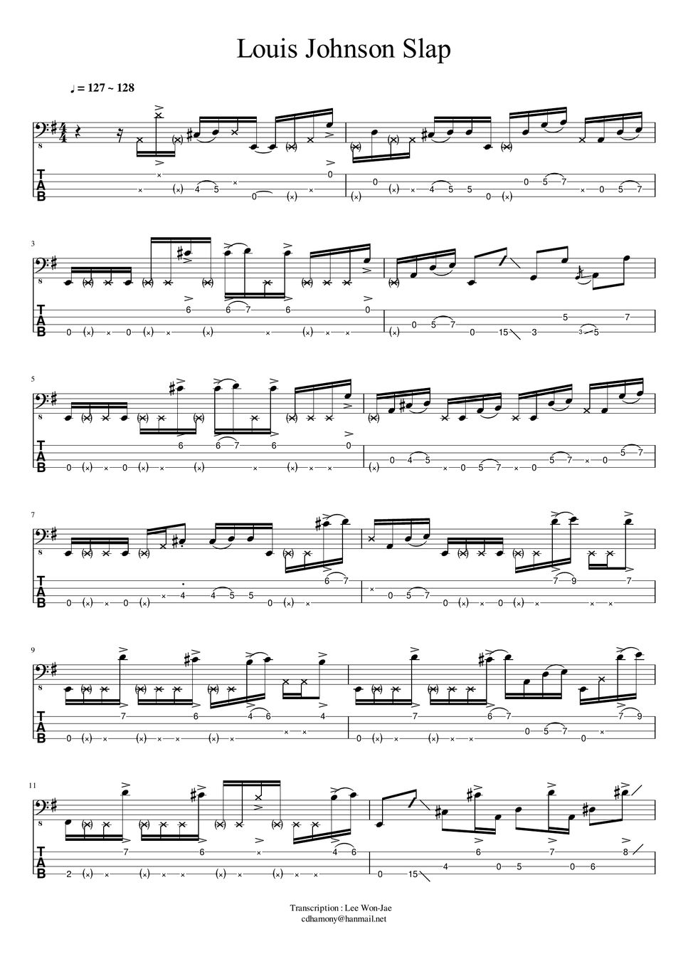 Louis Johnson - Louis Johnson Bass Solo Intro (루이스 존슨 레슨 비디오의 인트로부분입니다 ...