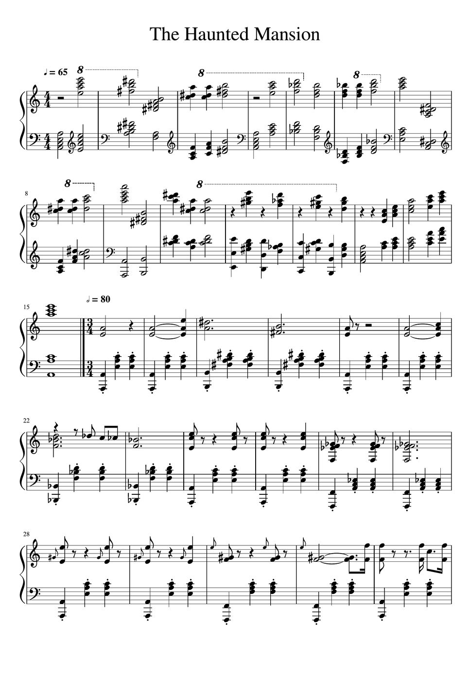 The Haunted Mansion - The Haunted Mansion (Piano/Disney) Spartito by ...