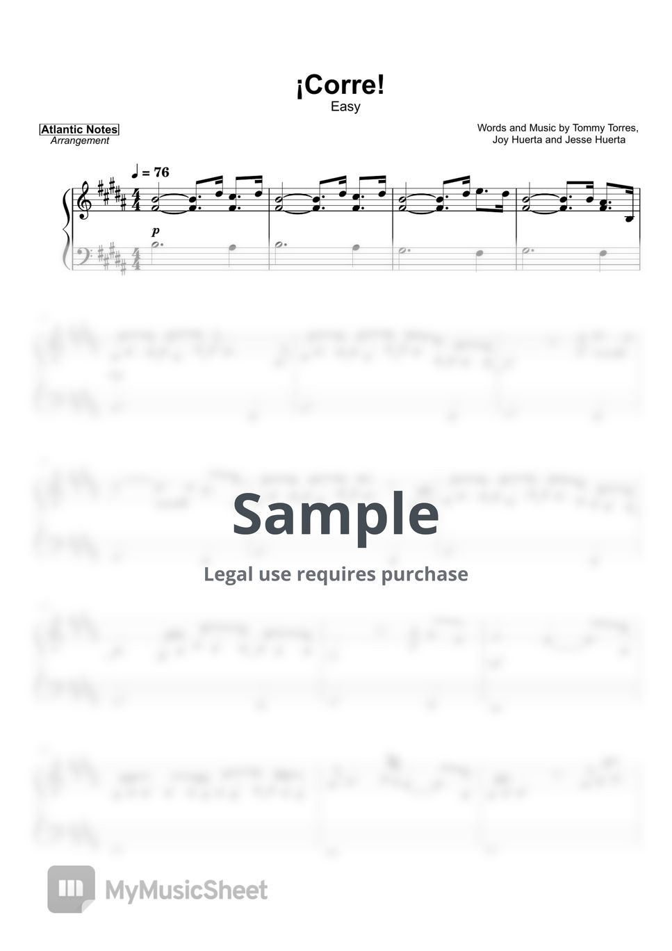 Jesse & Joy - ¡Corre! Sheets by Atlantic Notes