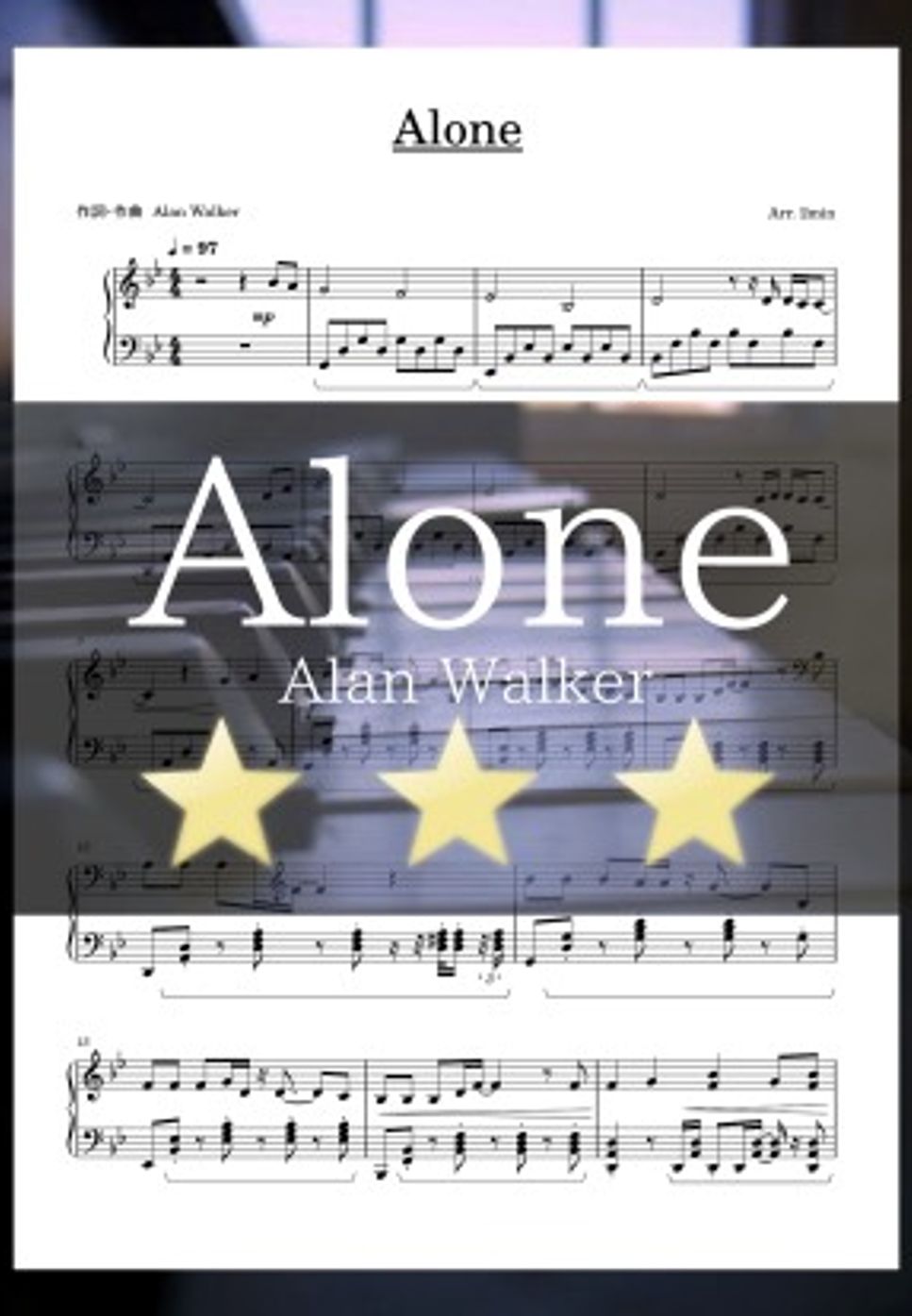 Alan Walker - Alone (Piano Solo) Sheet Music by min