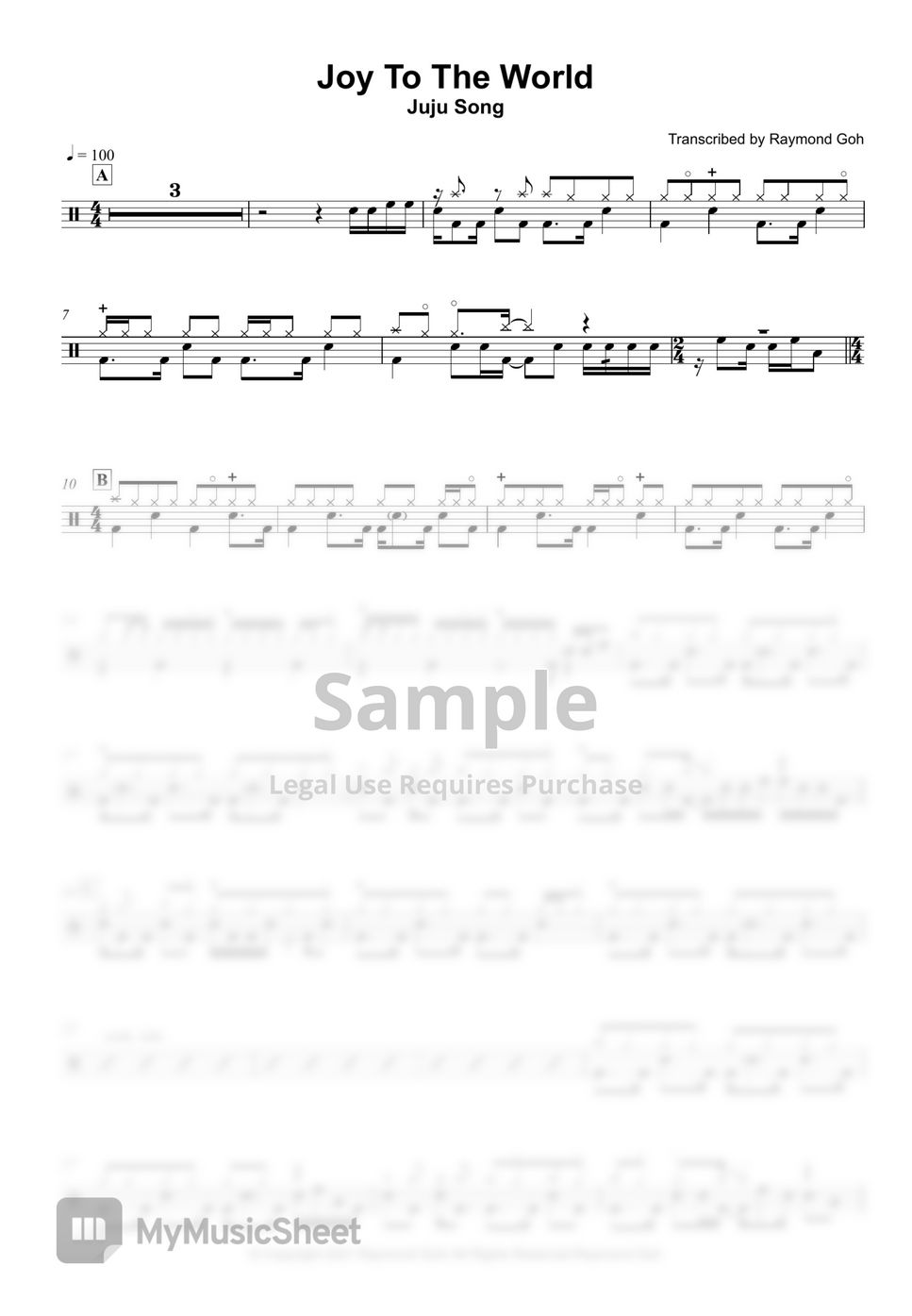 Juju Song - Joy To The World Spartito by Raymond Goh