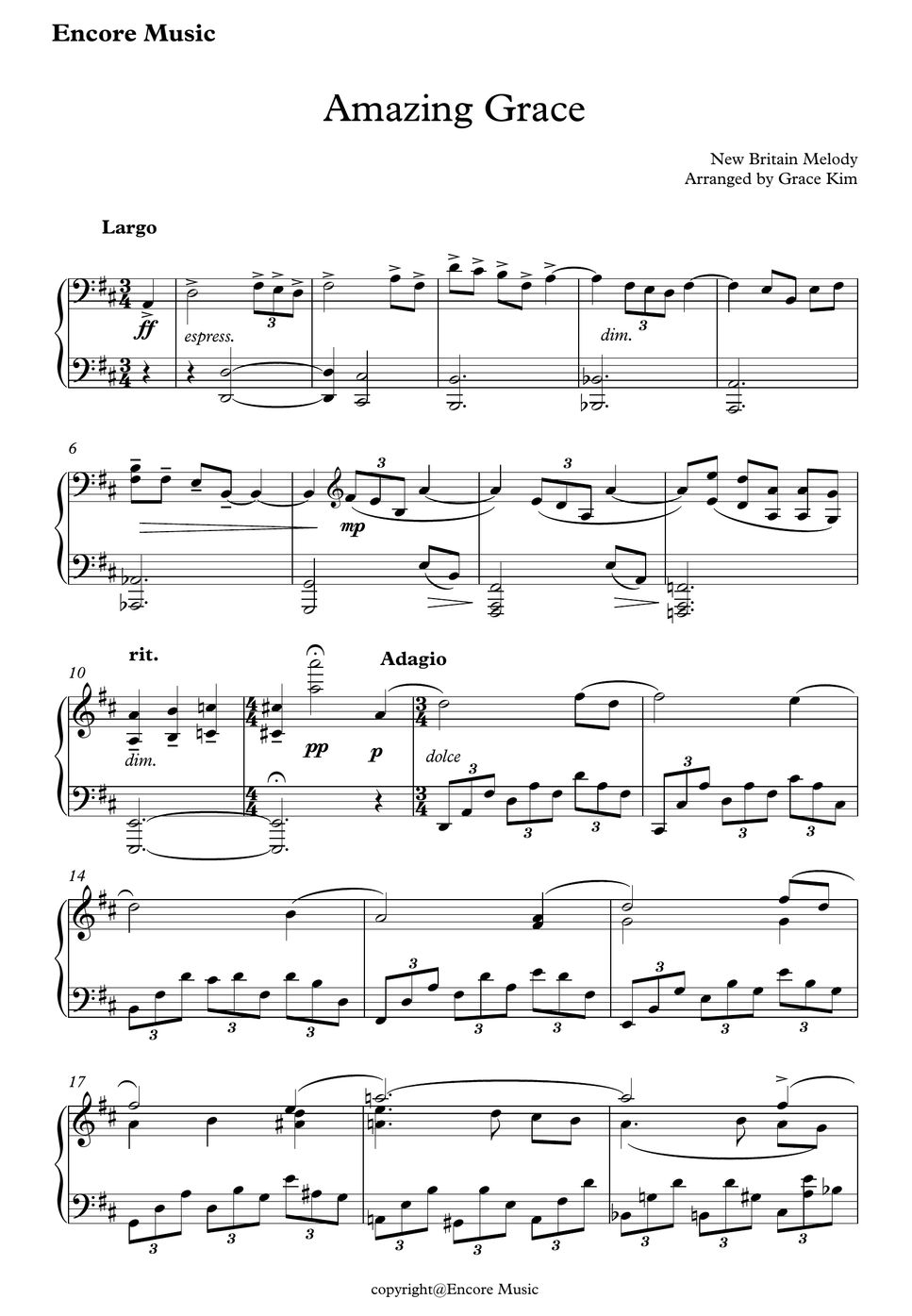 찬송가 - Amazing Grace Nuty by Grace Kim