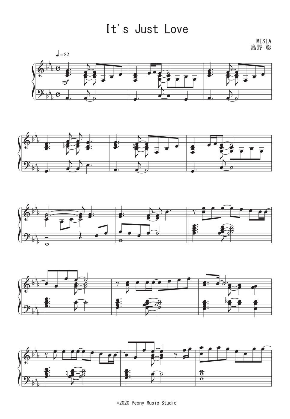 MISIA - It's Just Love 楽譜 by Peony