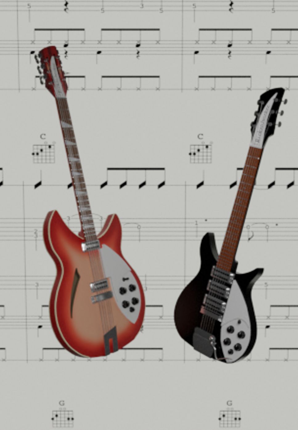 The Beatles - Matchbox (Guitar x2) Sheet Music by Ryohei Kanayama