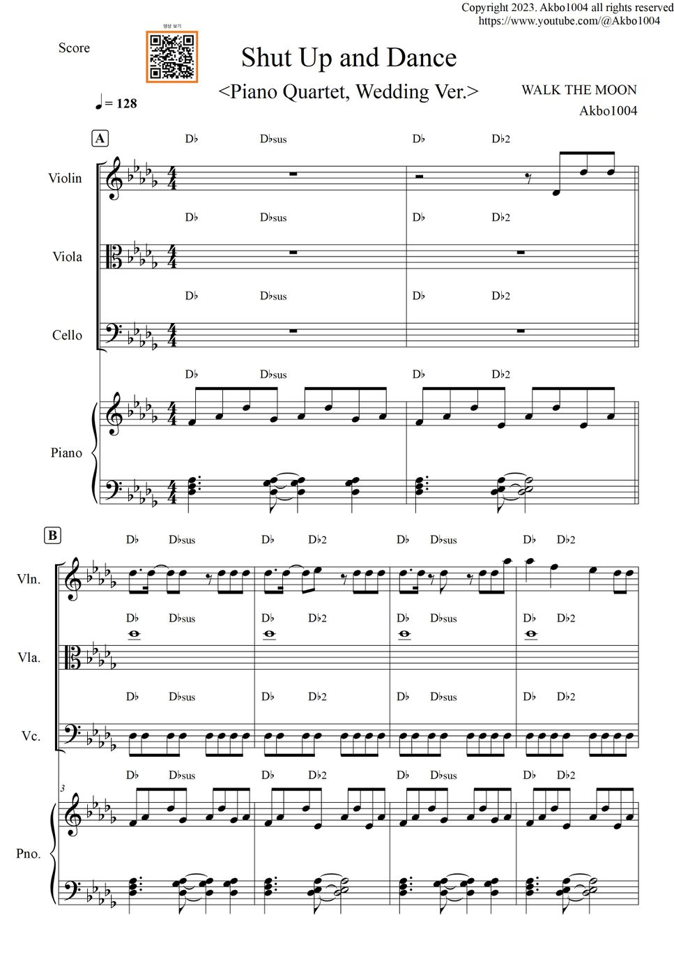 WALK THE MOON - Shut Up and Dance (Piano Quartet / Wedding Ver ...