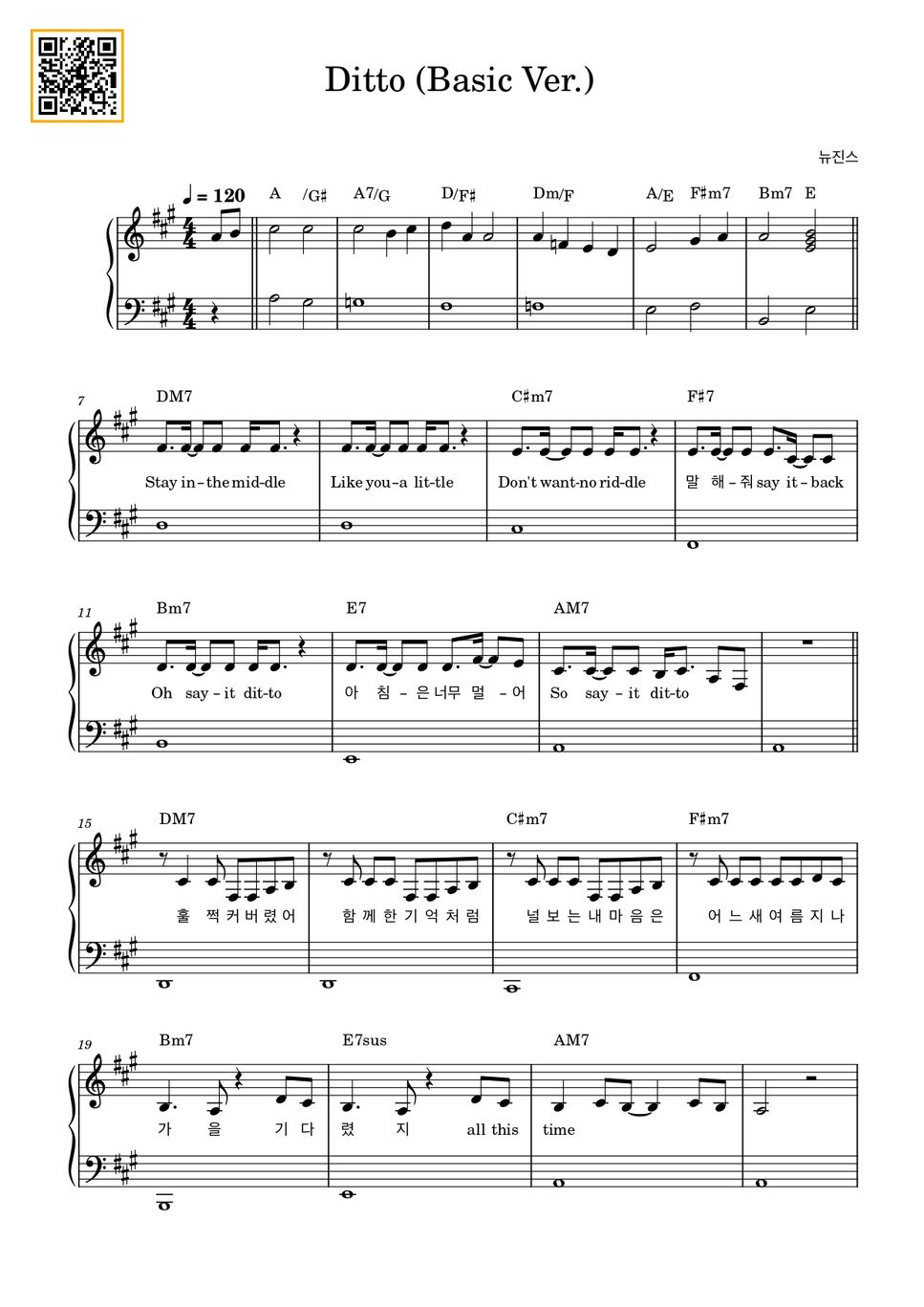 NewJeans - Ditto (Basic Ver.) Sheet by DEUTDAMUSIC