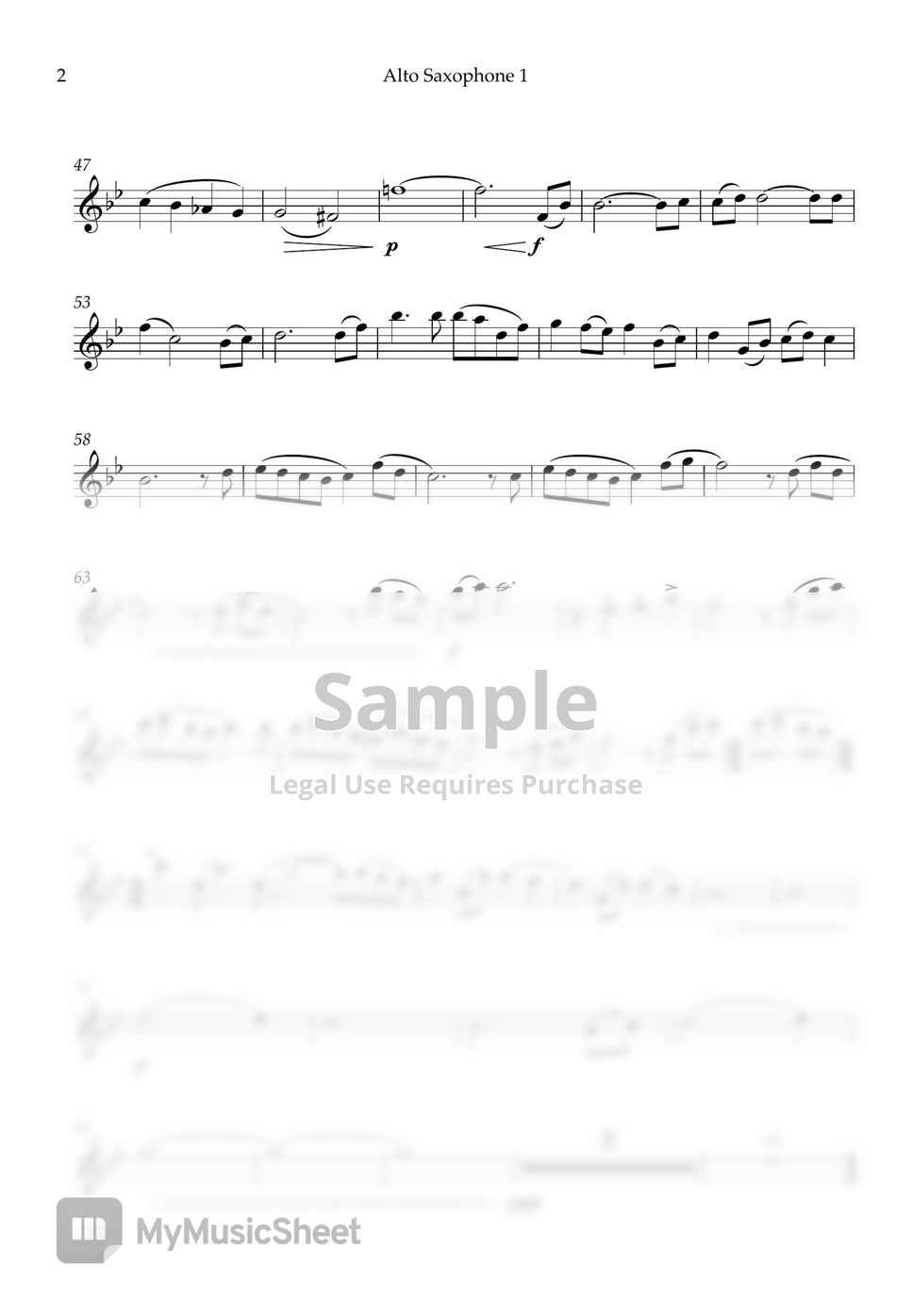 Princess Mononoke - Ashitaka and San (Alto Saxophone Solo) 樂譜 by ...