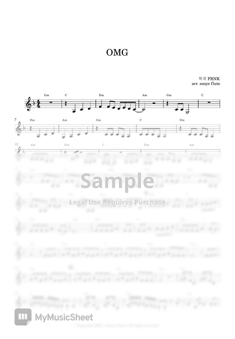 NewJeans 뉴진스 - OMG (Flute Sheet Music) Blad by sonye flute