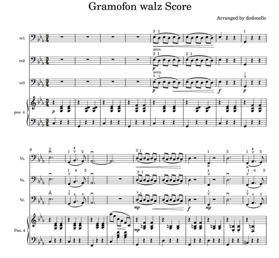 Eugen Doga - Gramophone Waltz Sheet Music by 캘리박