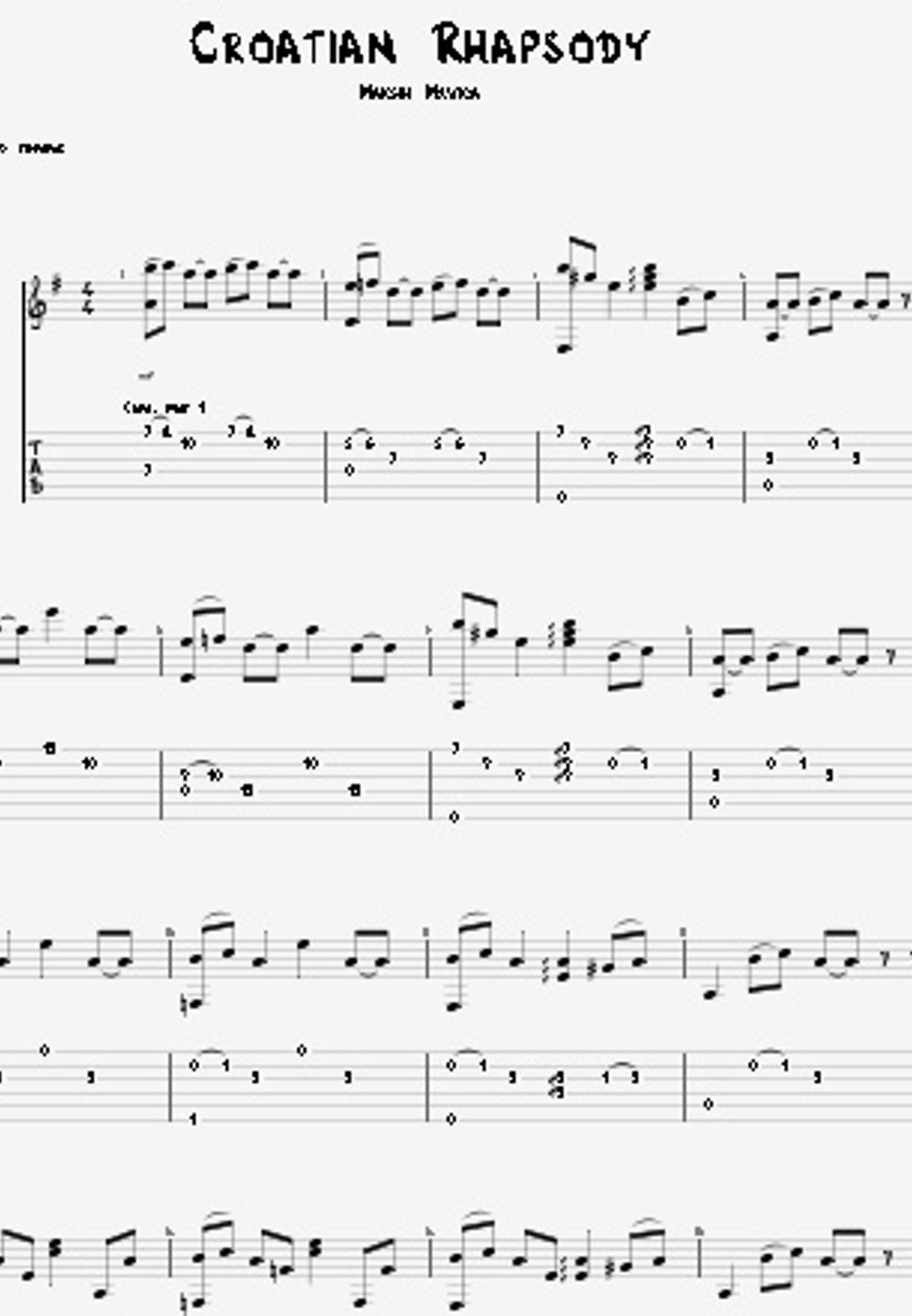 Maksim Mrvica - Croatian Rhapsody (Fingerstyle Guitar Tab) Lembar Musik ...