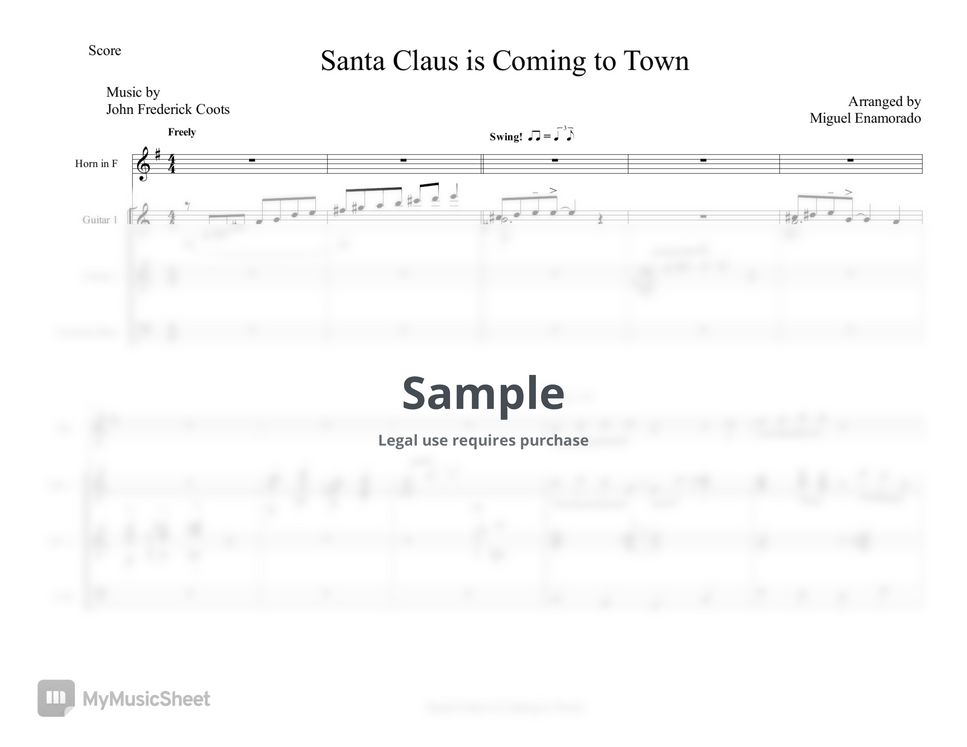 John Frederick Coots - Santa Claus is Coming to Town Sheets by Miguel Enamorado