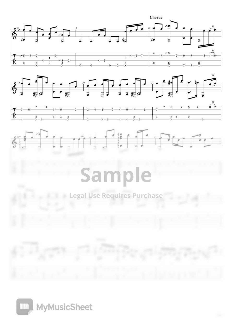 YOASOBI - Tabun[Easy Guitar Fingerstyle For Beginner] TAB by Kin's Music