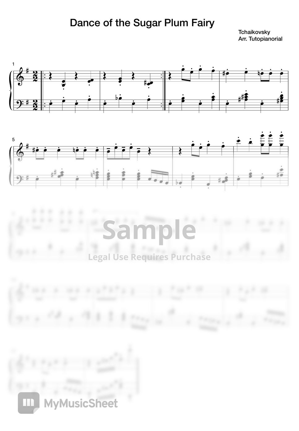 Tchaikovsky - Dance of the Sugar Plum Fairy (easy) The Nutcracker Suite ...