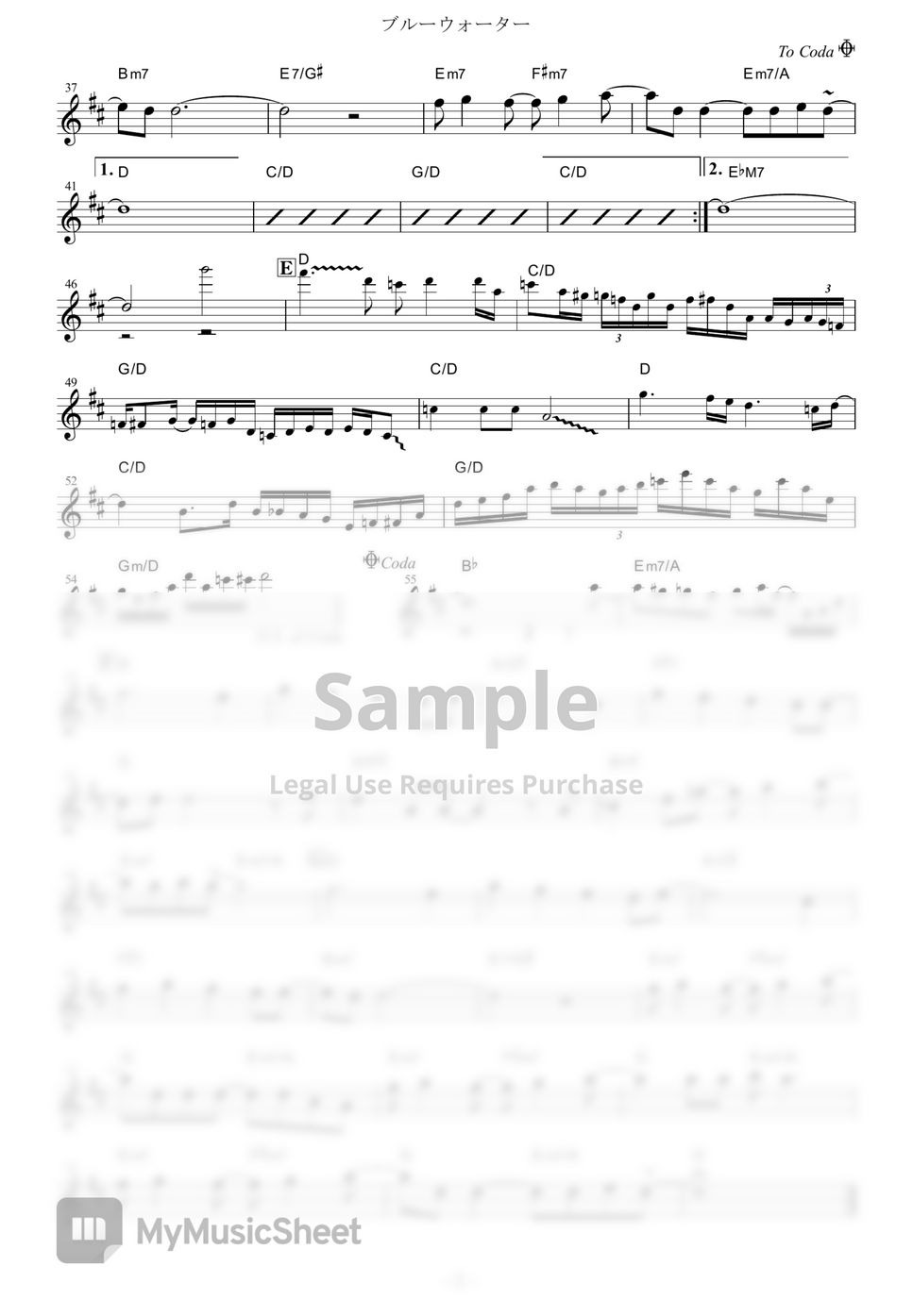 Miho Morikawa - Blue Water (Nadia: Secret of Blue Water / in Eb) Sheet ...