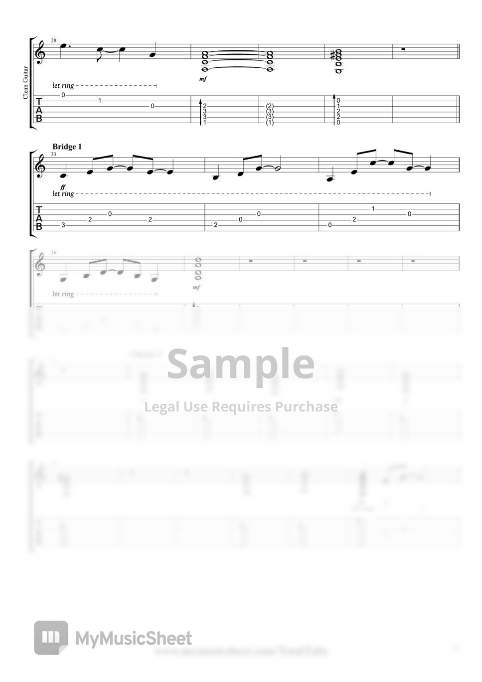 Onmyo-za - Kouga Ninpou Chou (Clean Guitar) TAB