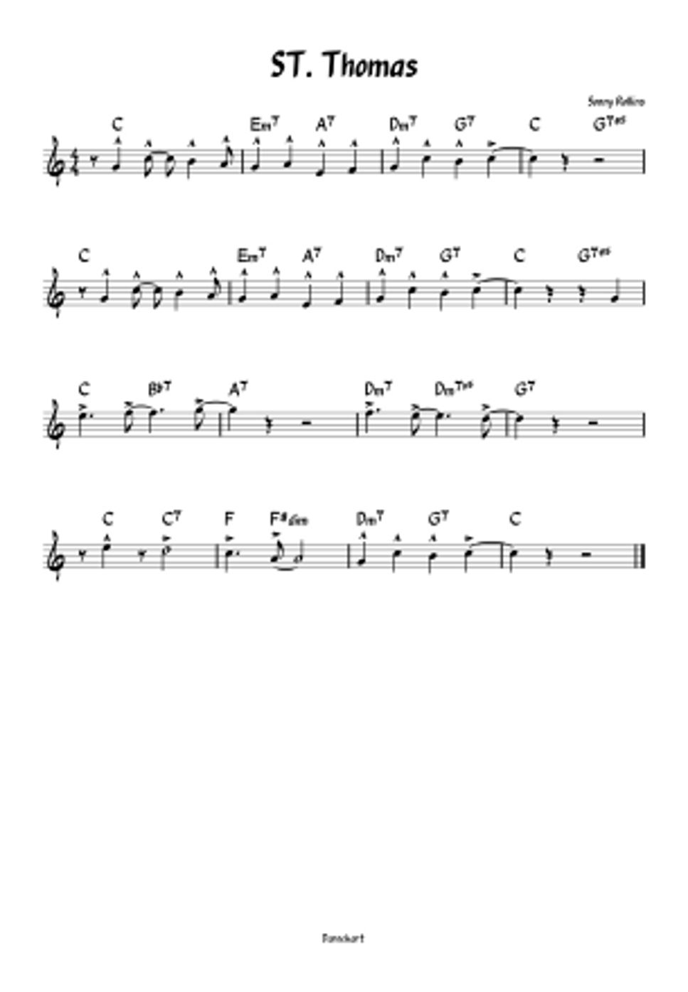 Sonny Rollins - ST. Thomas Partition musicale by Won, Jong Hwa