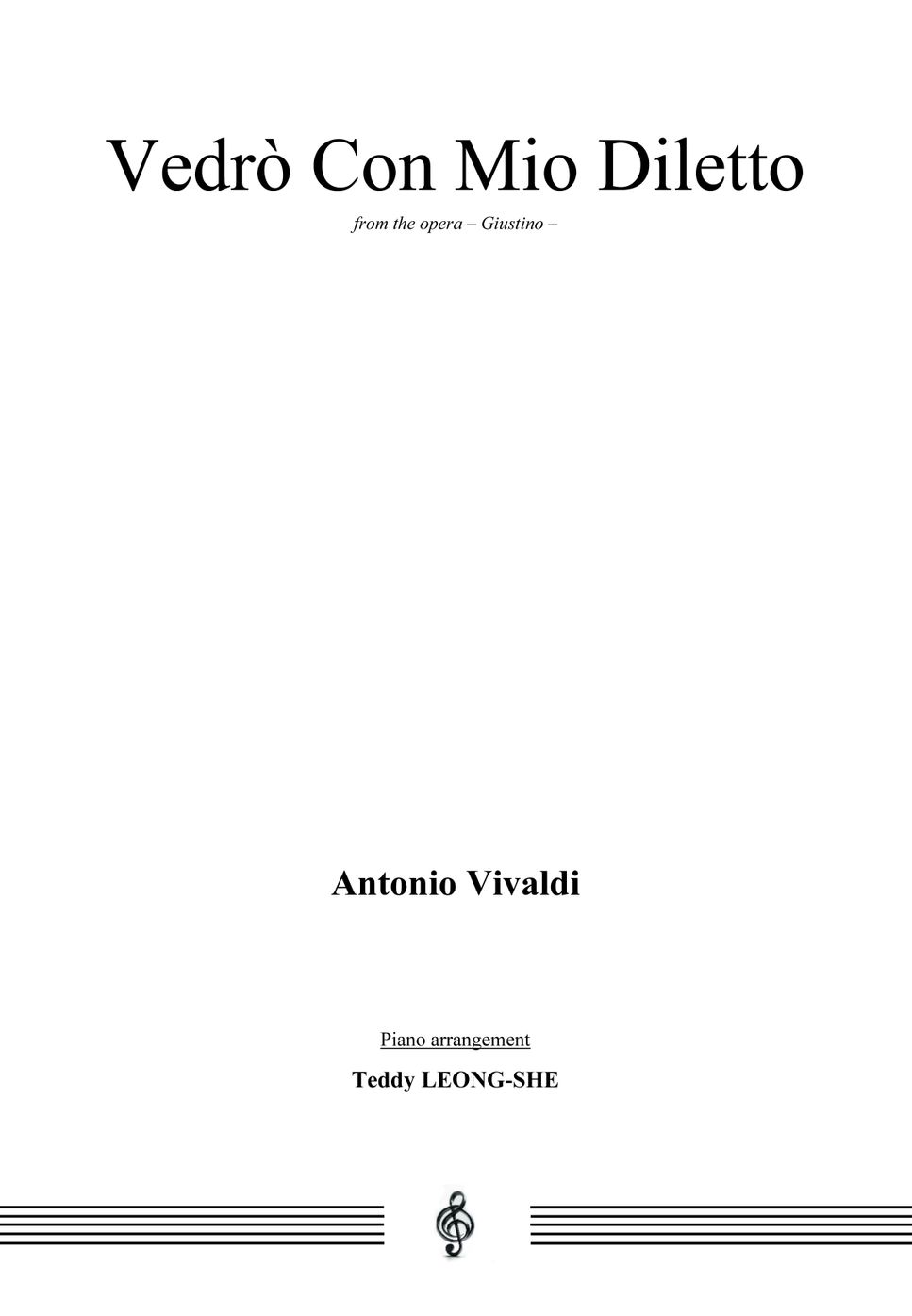 Antonio Vivaldi - Vedrò Con Mio Diletto Piano Sheet Music PDF | Teddy ...