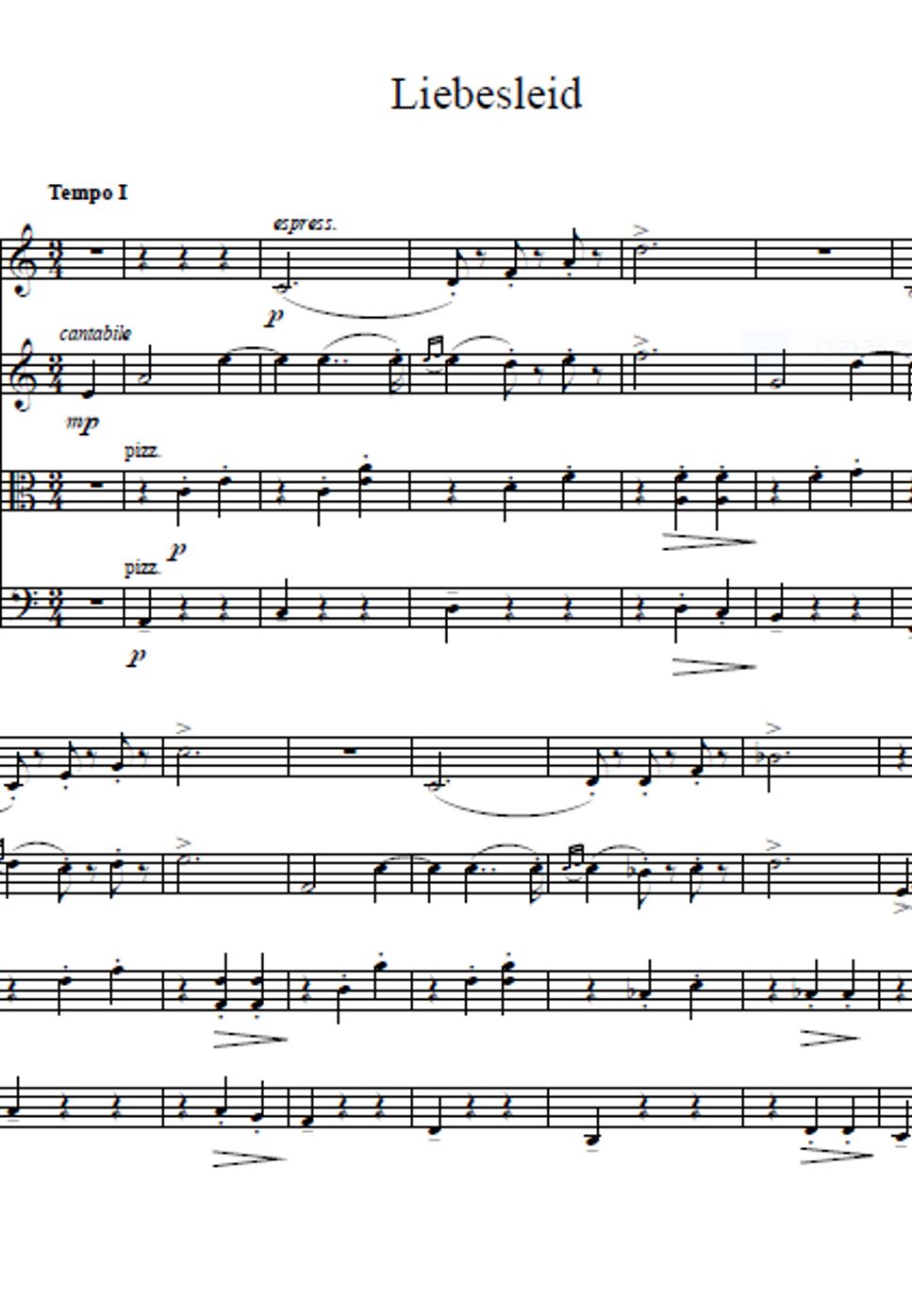 Fritz Kreisler (프리츠 크라이슬러) - Liebesleid (사랑의 슬픔) 현악사중주 نوتة موسيقية by LHJ