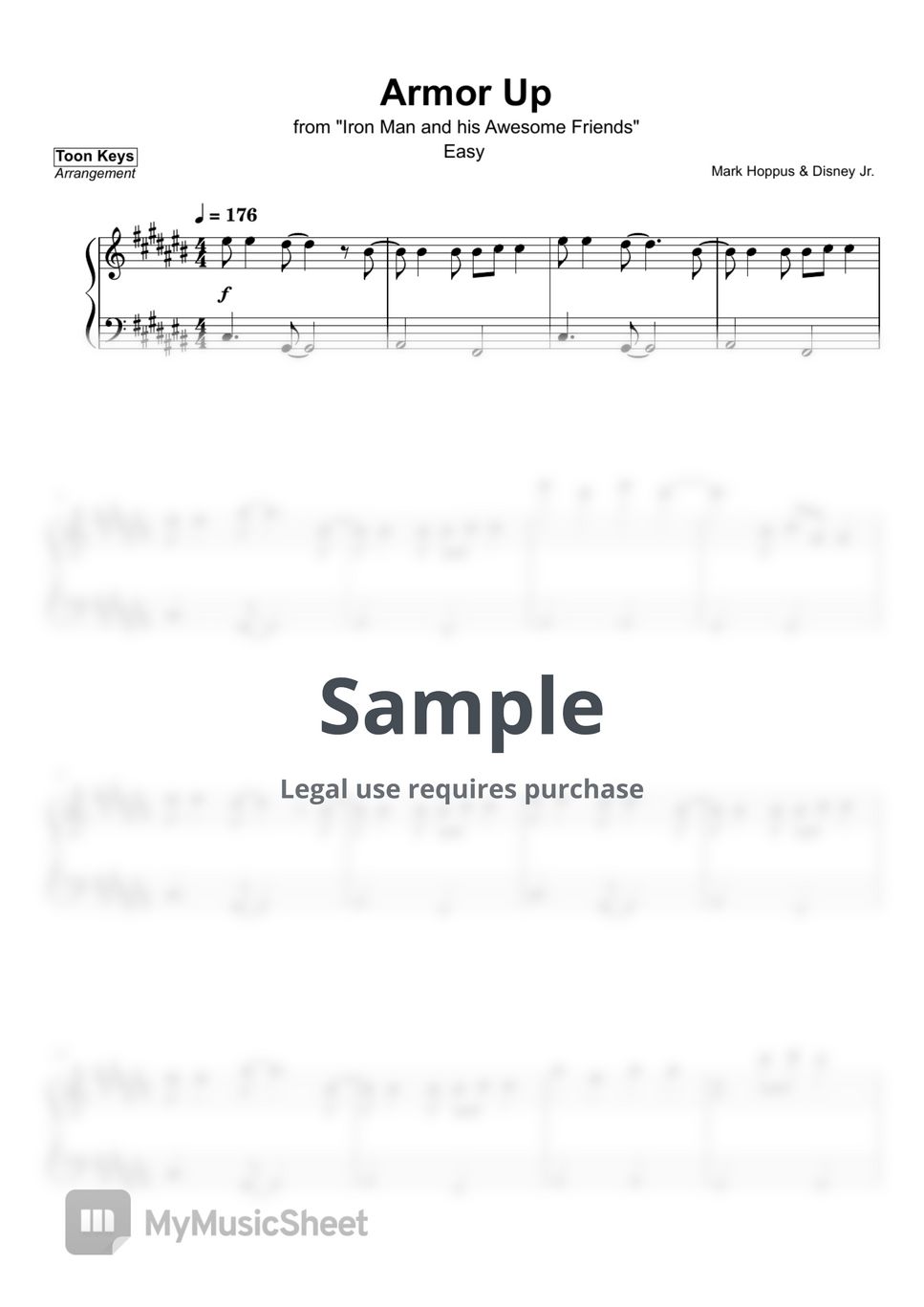 Iron Man and his Awesome Friends - Armor Up (Totally Awesome) Sheet Music by Toon Keys