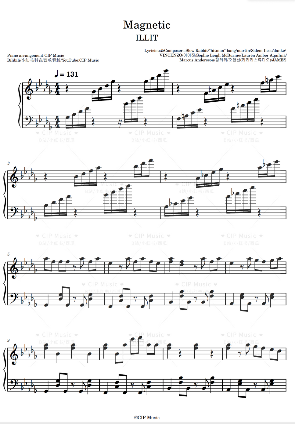 Illit Magnetic Piano Sheet Music Pdf Cip Music Mymusic5