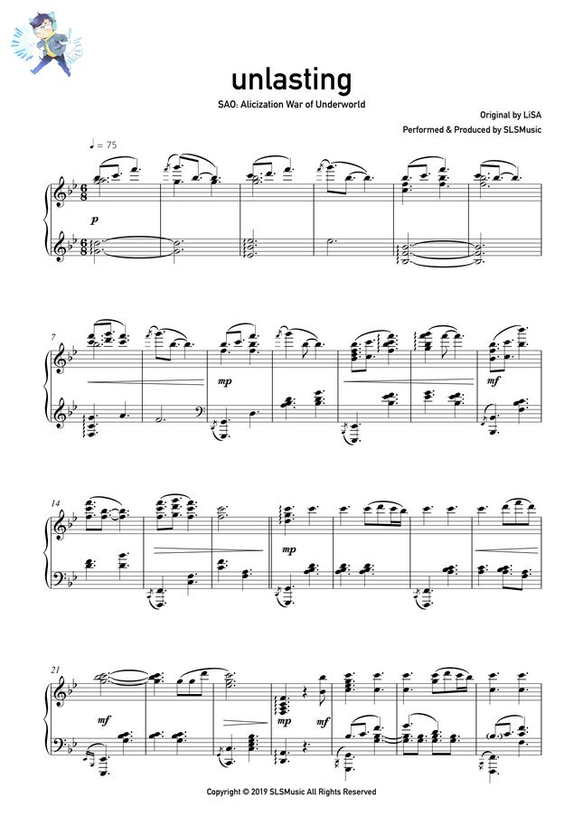 Sword Art Online Alicization - unlasting (LiSA) by SLSMusic Sheet Music Sword Art Online Alicization - unlasting (LiSA) by SLSMusic Sheet Music