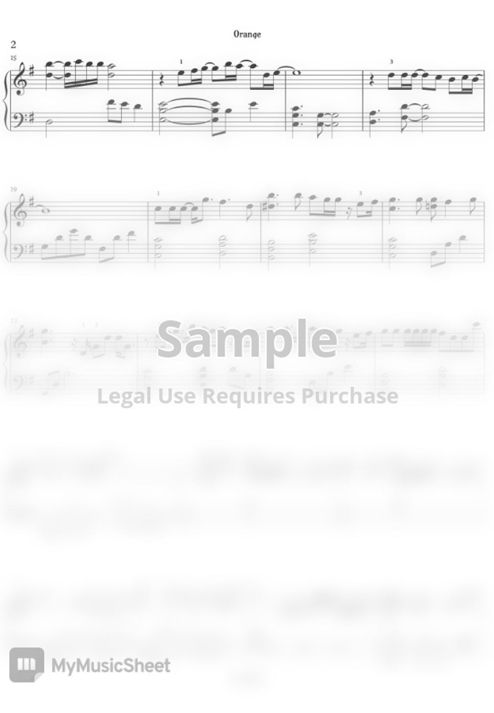 Your lie in April - Orange by PianoSSam Partitura