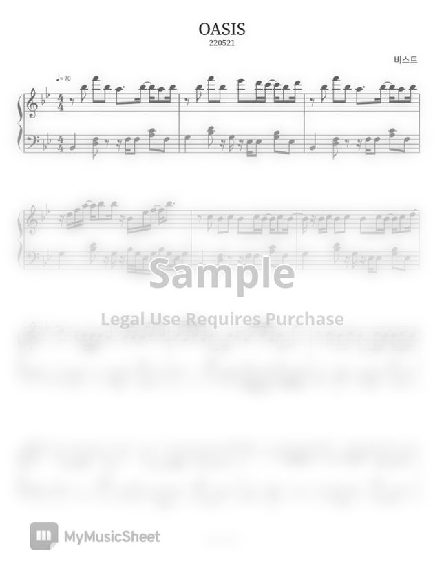 BEAST(비스트) - Oasis by chihyun416 Sheet Music
