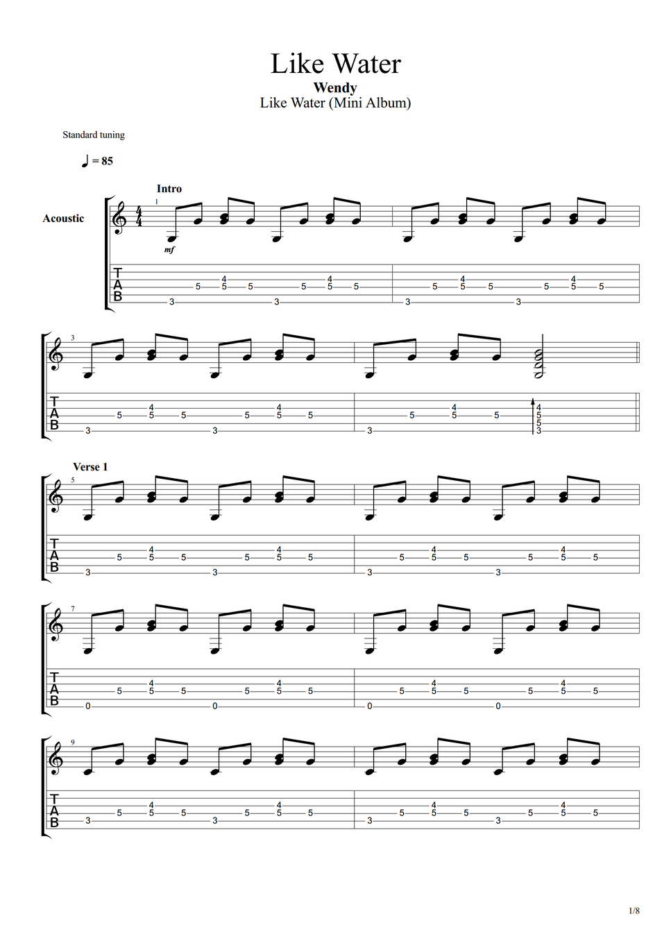 Wendy - Like Water Sheet