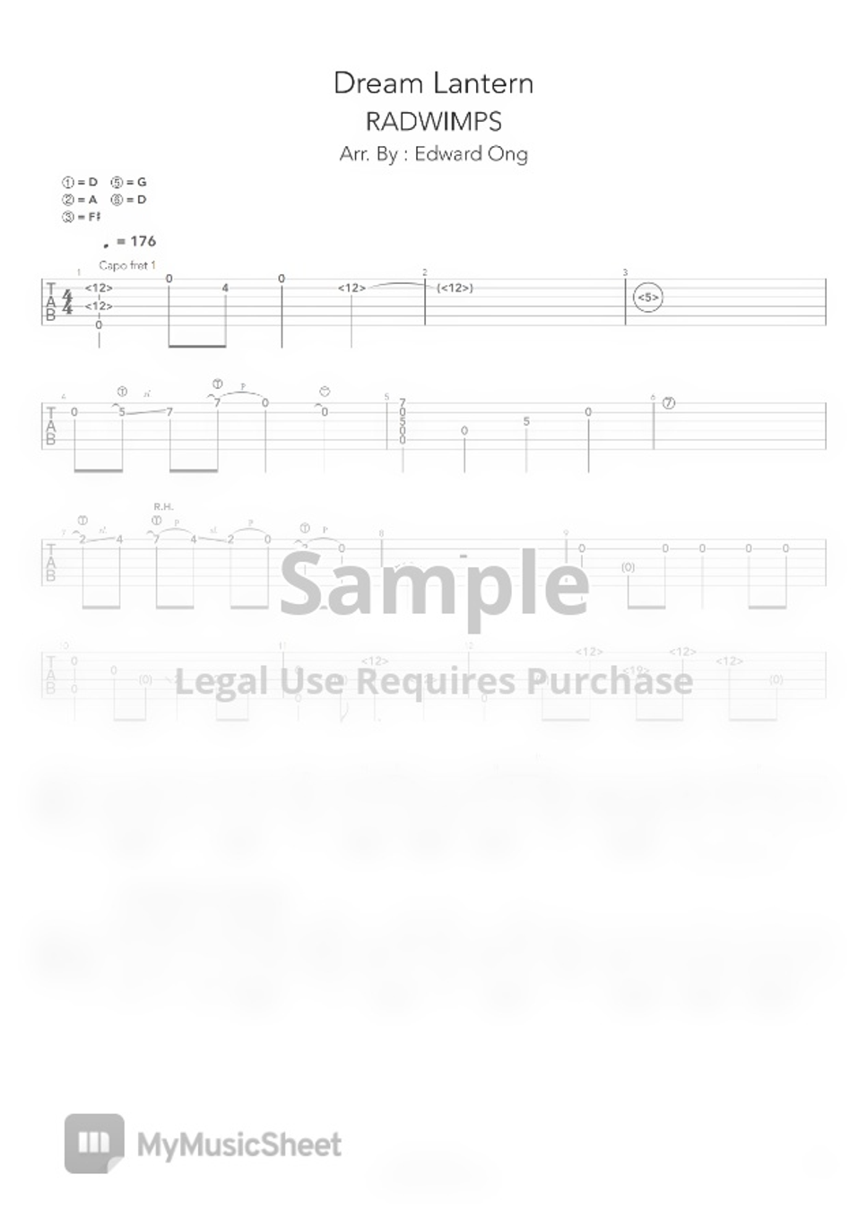 RADWIMPS - Dream Lantern (梦灯笼) - Kimi No Nawa by Edward Ong Partition musicale