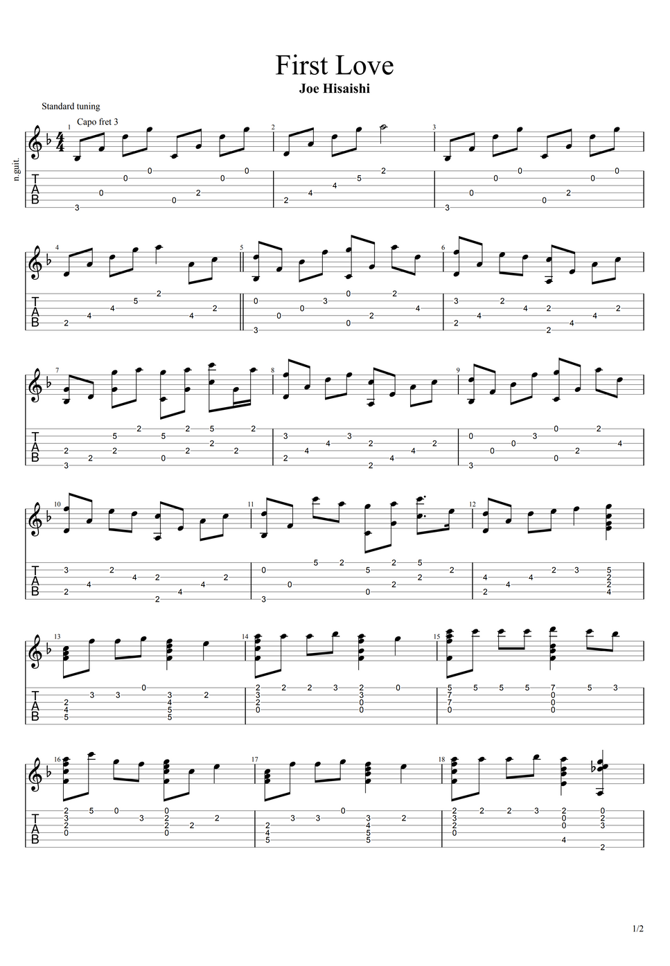 Hisaishi Joe - First Love by David Chun Sheet